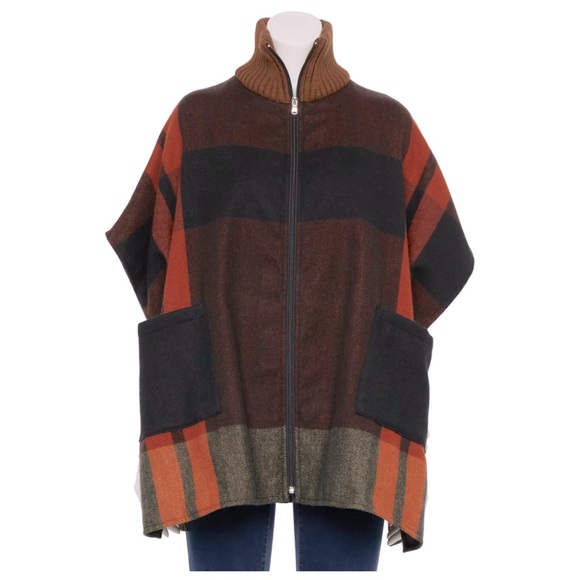 Nine West | Sweaters | Womens Nine West Block Plaid Topper With Knit ...